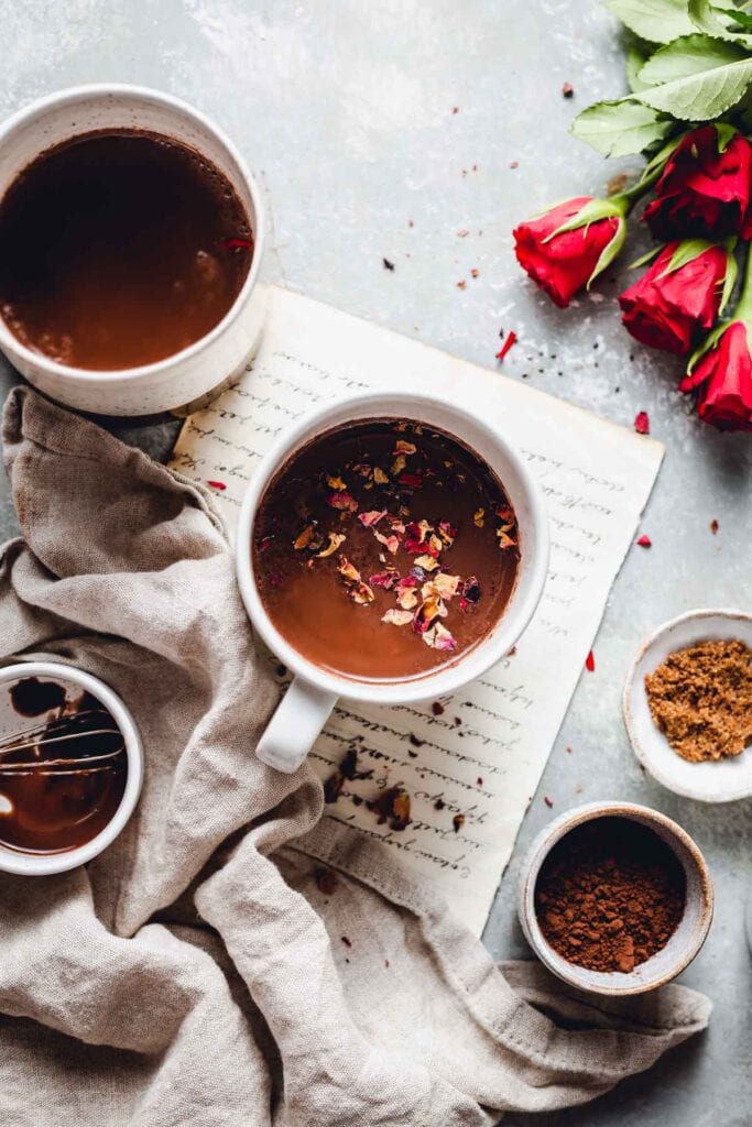 Rose Hot Chocolate - My Vegan Minimalist