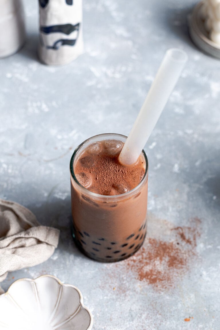 Chocolate Bubble Milk Tea (Boba) - My Vegan Minimalist