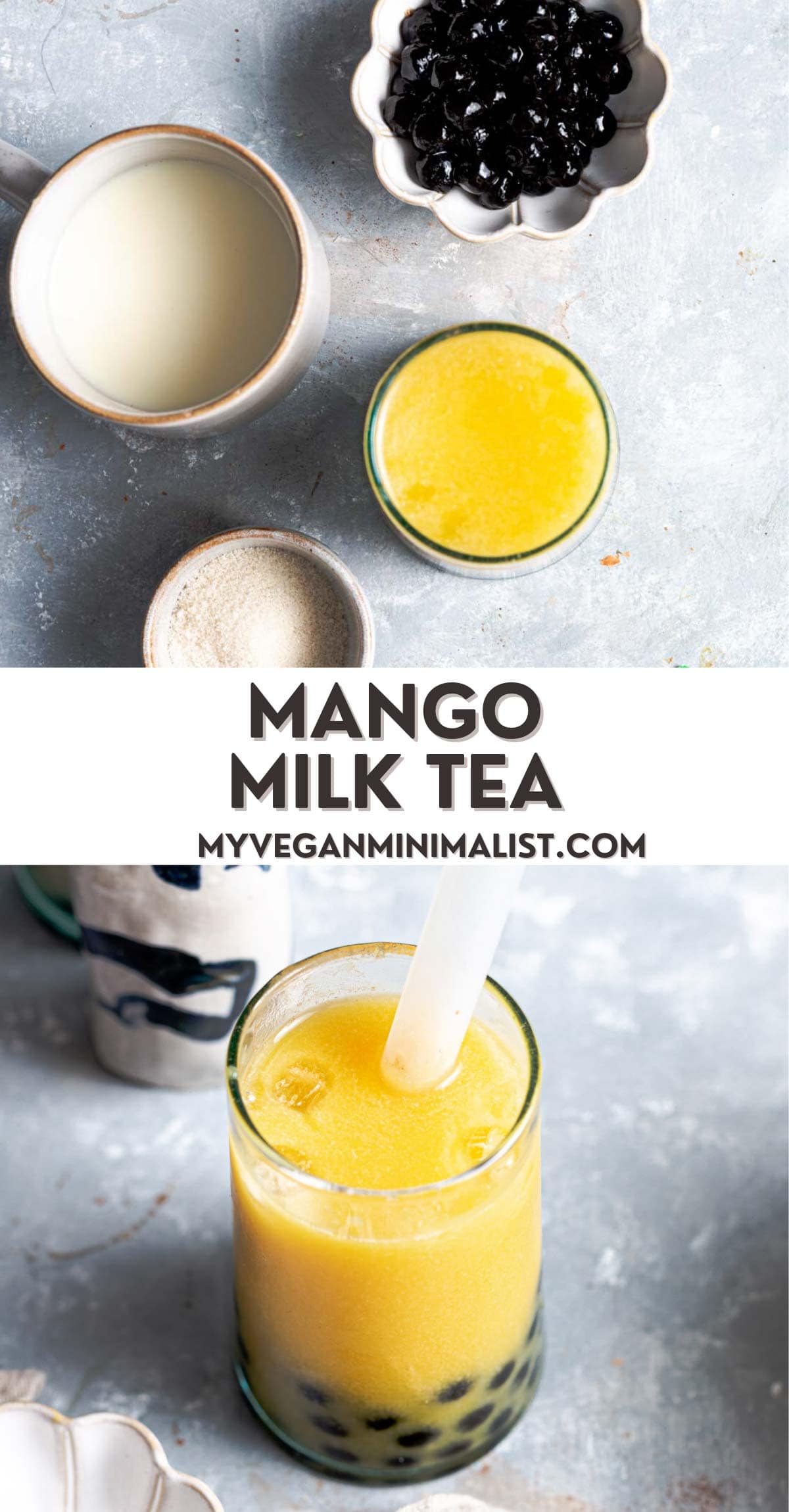 Mango Bubble Milk Tea - My Vegan Minimalist