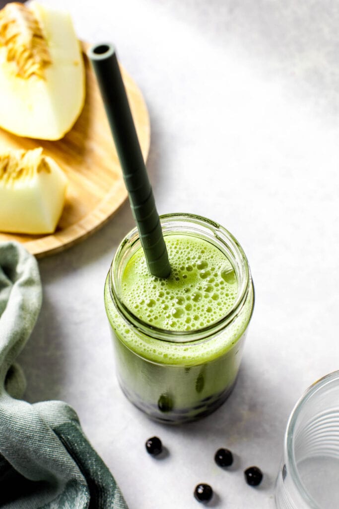 Honeydew Melon Milk Tea - Boba - My Vegan Minimalist