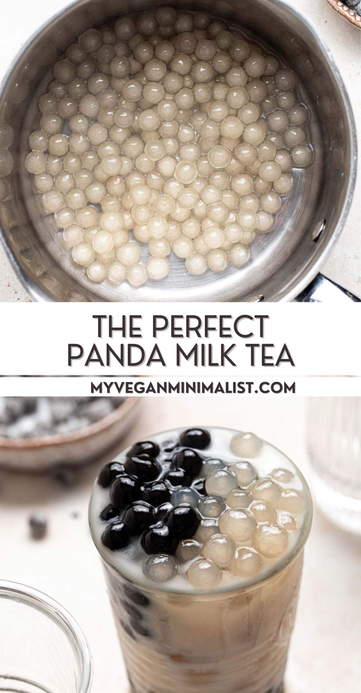 Panda Milk Tea - Gong Cha Boba Copycat - My Vegan Minimalist