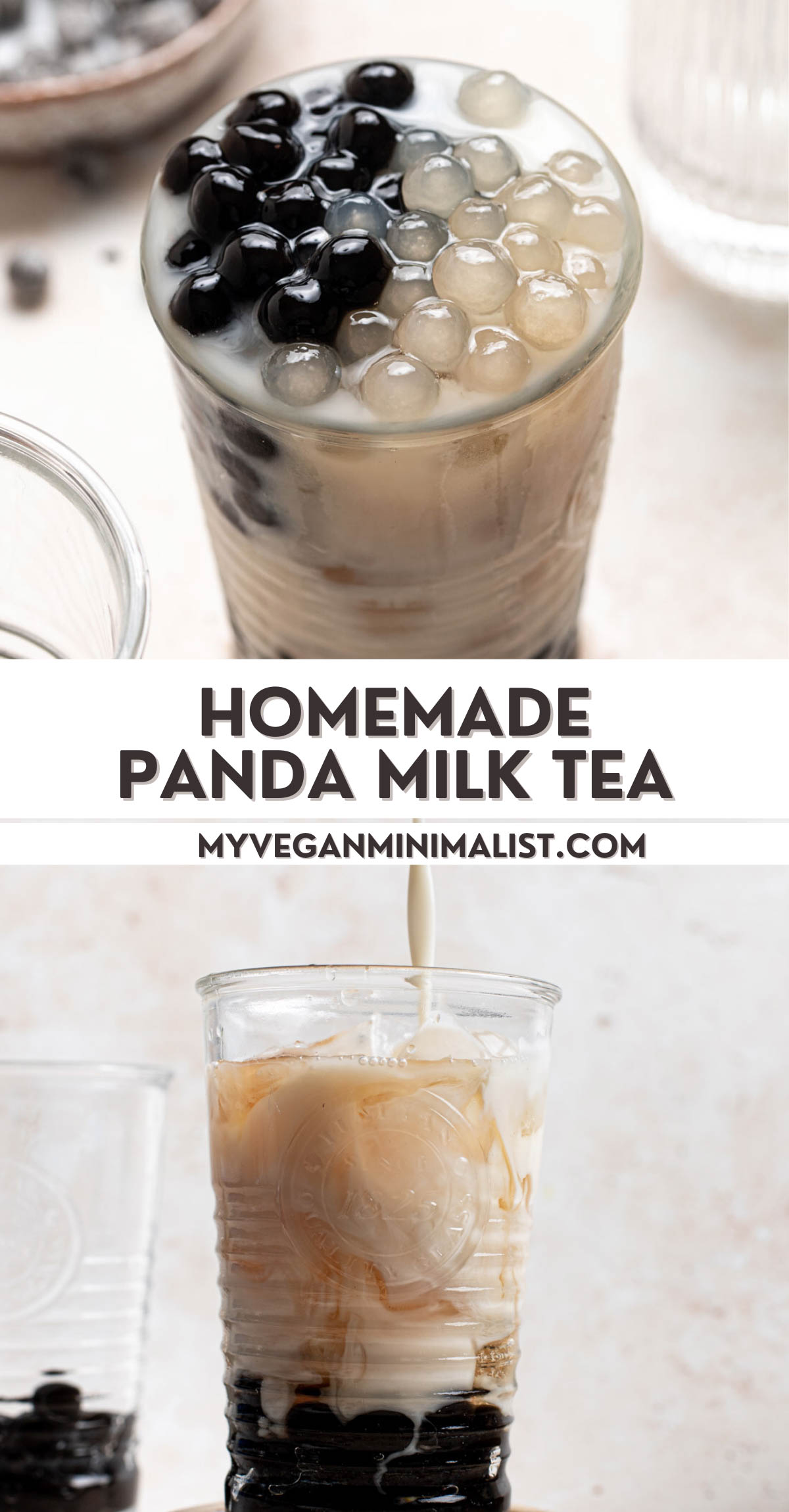 Panda Milk Tea - Gong Cha Boba Copycat - My Vegan Minimalist