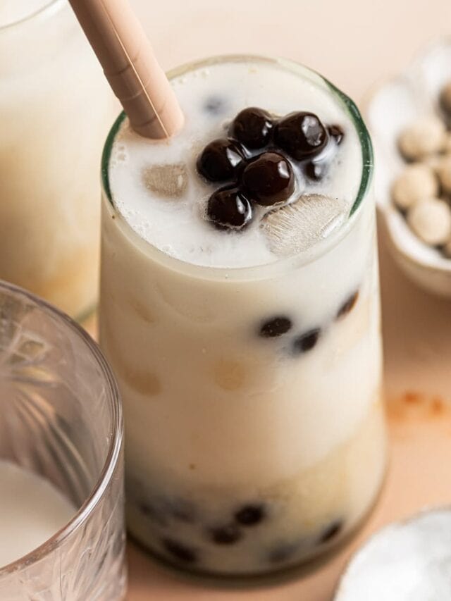 Lychee Bubble Milk Tea - Boba - My Vegan Minimalist
