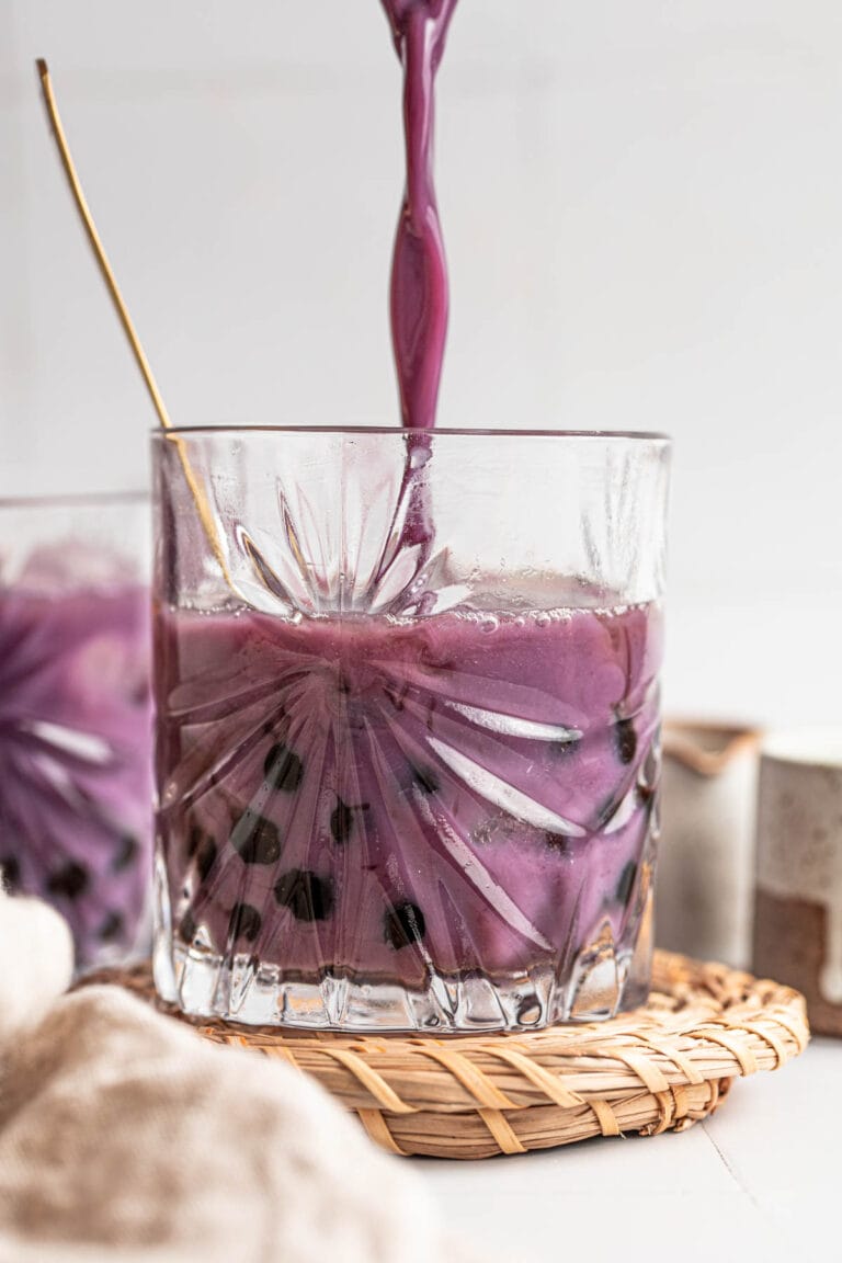 Blueberry Bubble Milk Tea - Boba - My Vegan Minimalist