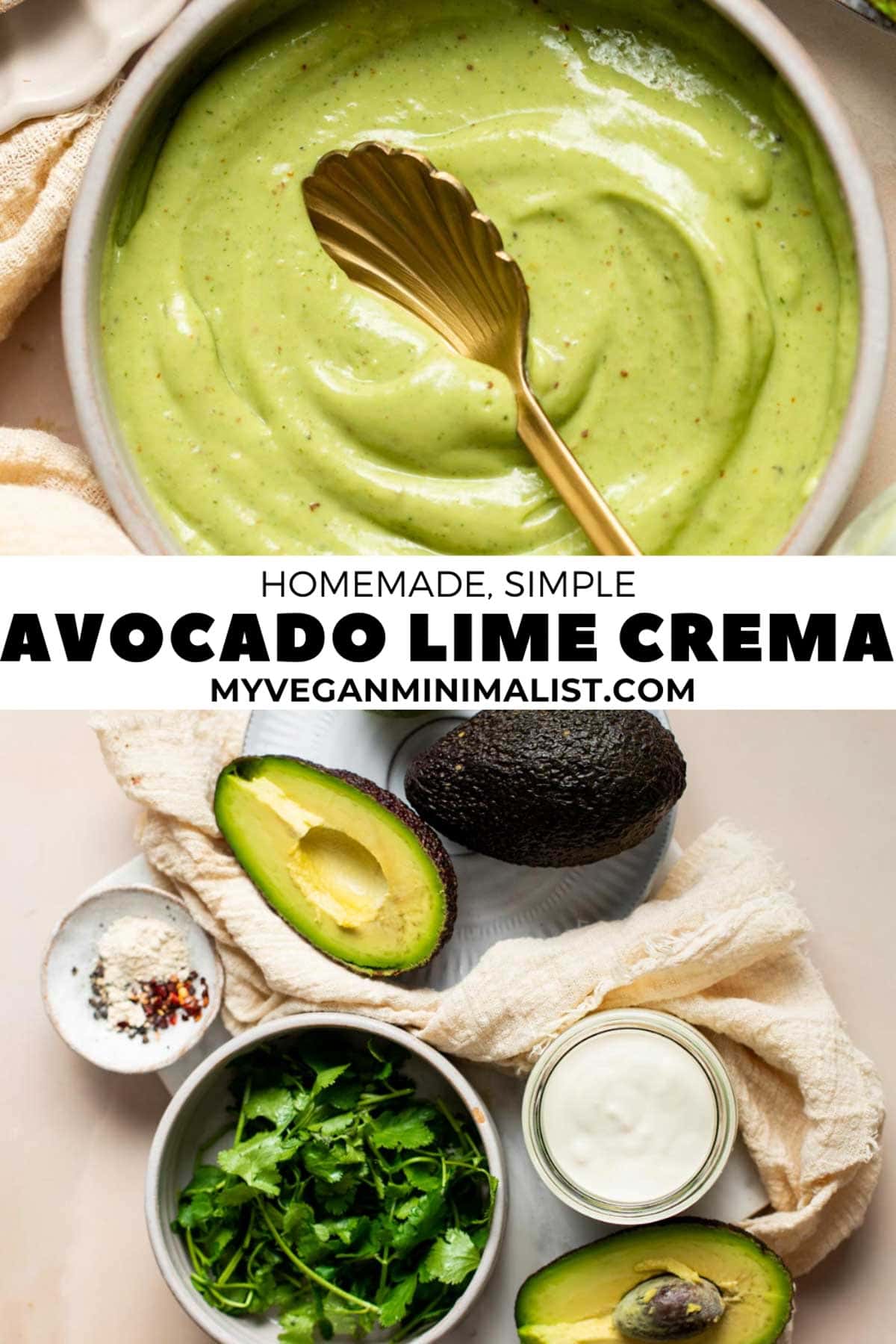 Avocado Lime Crema - Healthy, Vegan Dip - My Vegan Minimalist