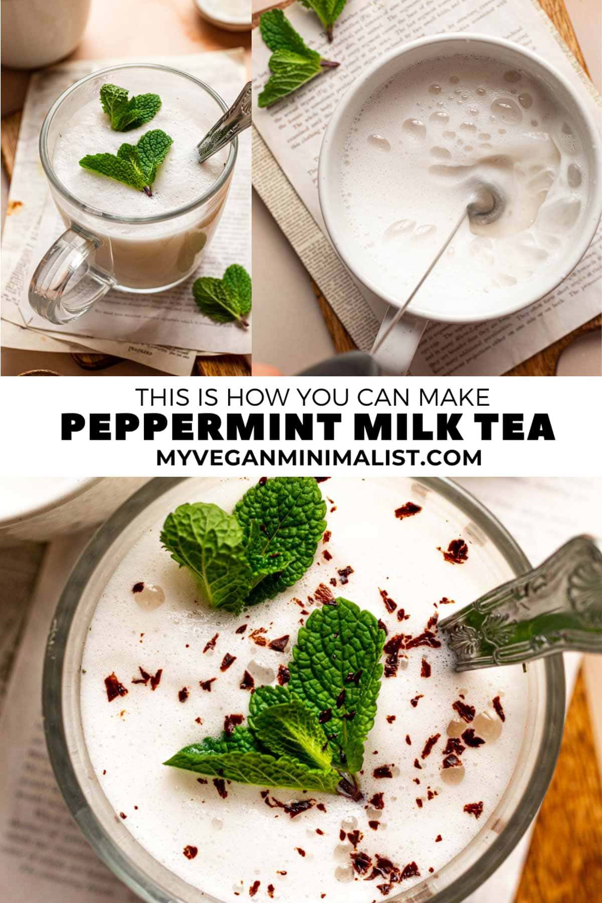 Peppermint Milk Tea with Dark Chocolate - My Vegan Minimalist