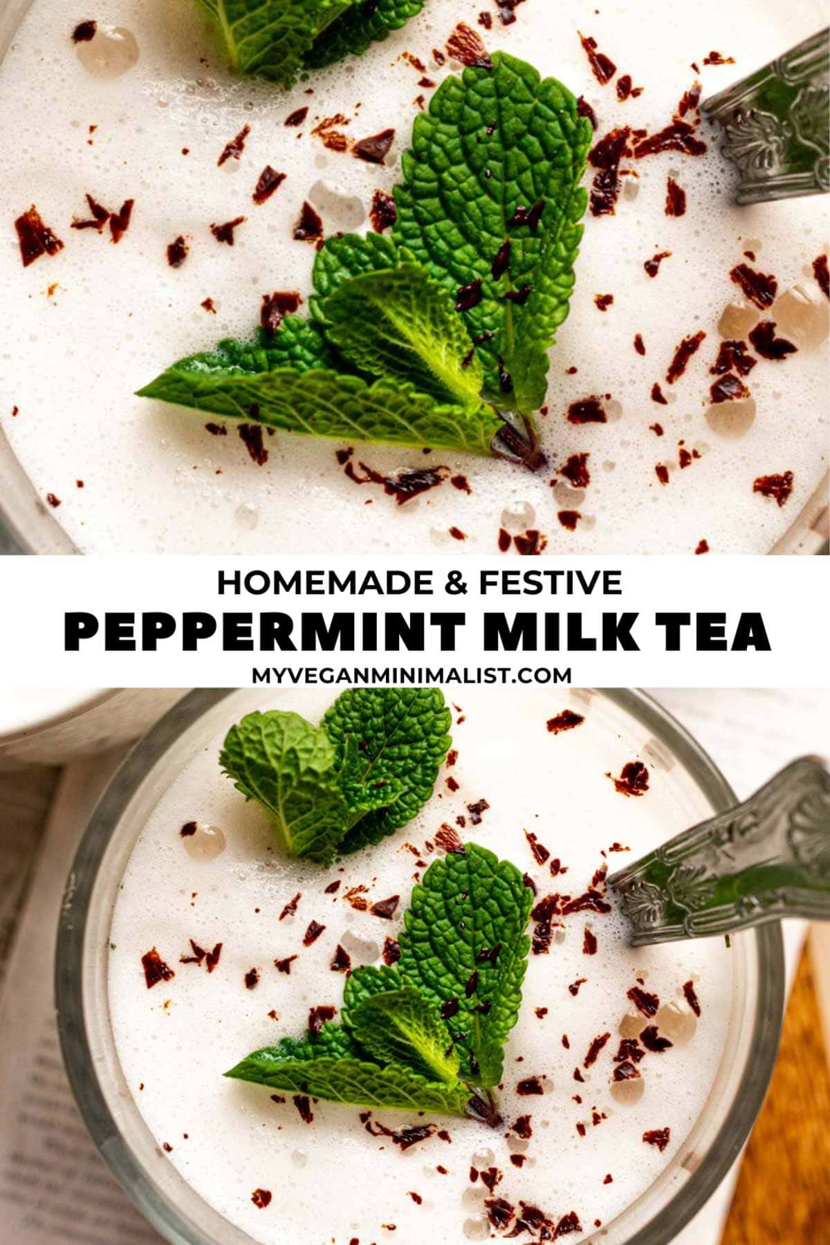 Peppermint Milk Tea with Dark Chocolate - My Vegan Minimalist