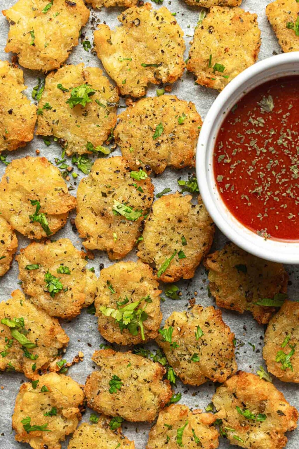 Crispy Smashed Tater Tots - Potato Appetizer - My Vegan Minimalist